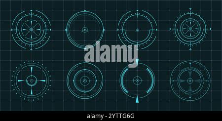 Hud target pointer. Laser crosshair collimator sight, optical aiming ...