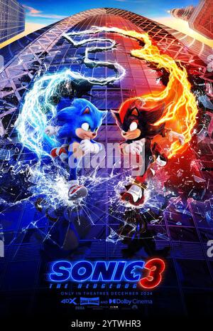 Sonic the Hedgehog 3 poster Stock Photo - Alamy