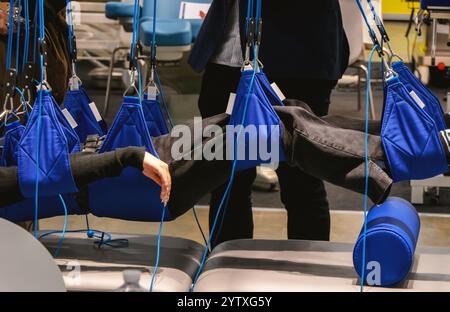 Physiotherapy frame with weight relief. Sling therapy Stock Photo - Alamy