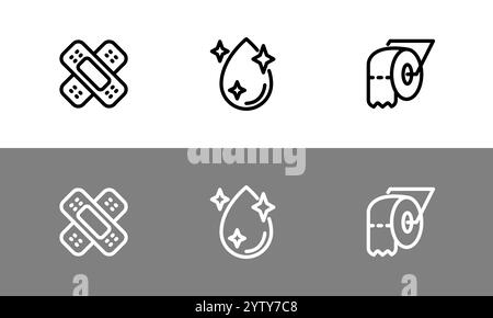 Hygiene symbol set - flat hygiene treatment symbols Stock Vector Image ...