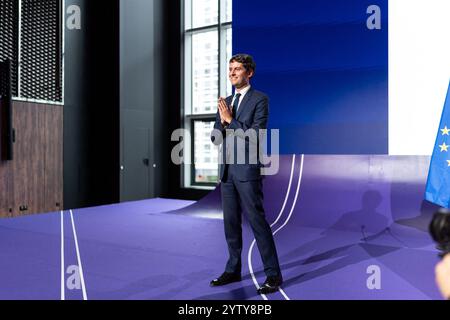 Secretary General of Renaissance, Gabriel Attal participates in a ...