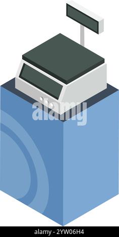 weighing food isometric icon vector illustration color Stock Vector ...