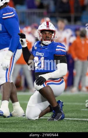 SMU defensive lineman Jared Harrison-Hunte runs a drill at the NFL ...