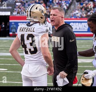 New Orleans Saints punter Matthew Hayball (43) warms up before an NFL ...