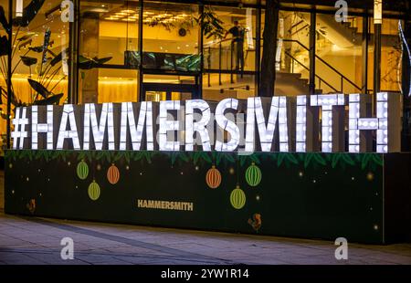 London's Hammersmith area decorated for Christmas, UK Stock Photo - Alamy