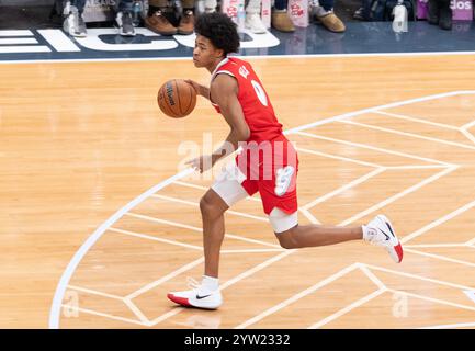 Memphis Grizzlies forward Jaylen Wells (0) drives on Indiana Pacers ...