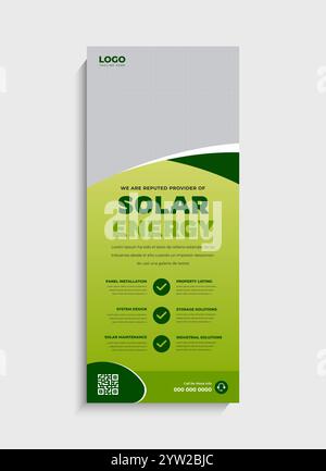 Solar Energy business standee roll up banner template design Stock ...