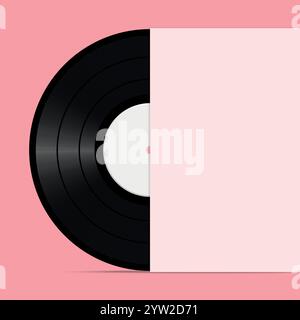 Realistic gramophone vinyl record with cover. Record vinyl disc ...