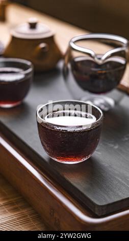 Experience an Elegant Tea Ceremony Setup Featuring a Traditional Teapot ...