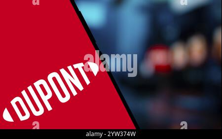 Dupont logo is displayed on smartphone. DuPont is an American ...