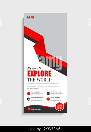 Travel Agency standee roll up banner template design Stock Vector Image ...