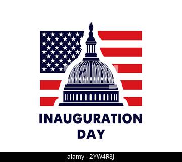 2025 US Presidential Inauguration banner with USA flags. Editable web ...