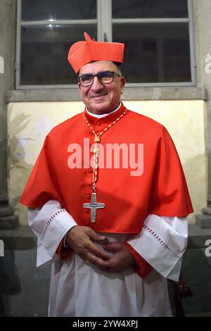 Cardinal Fernando Natalio Chomali Garib talks to journalists as he ...