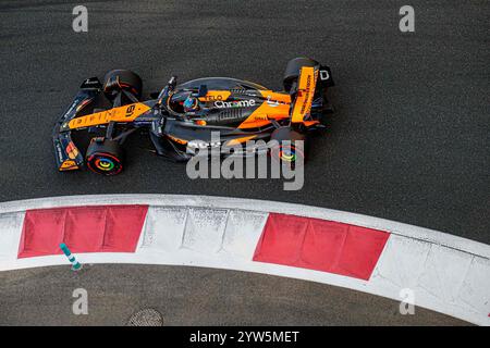 The podium (L to R): Oscar Piastri (AUS) McLaren, second; Neil Houldey ...