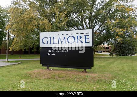 The signage outside Gilmore Global Logistics Services Inc. head office ...