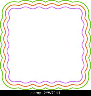 Square frame with scallop borders. Tag, label, text box or sticker ...