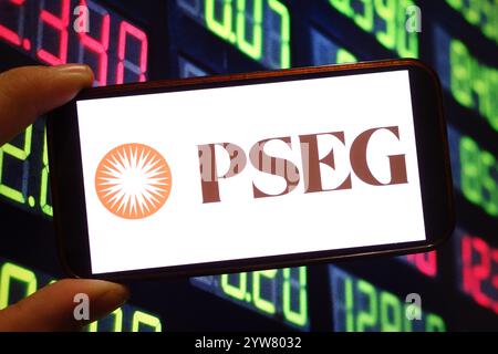 In this photo illustration, the PSEG company logo is seen displayed on ...