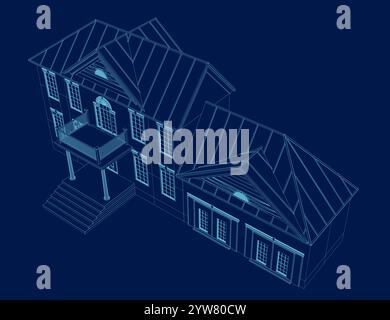 Family home icon, linear isolated illustration, thin line vector, web ...