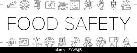 food safety hygiene inspection icons set vector Stock Vector Image ...