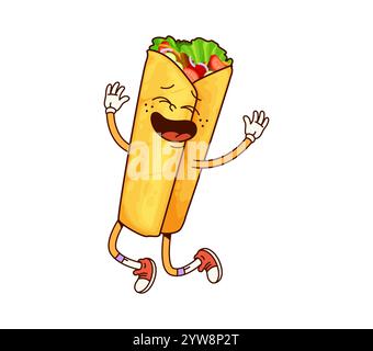 Shawarma funny smiling cartoon character set. Doner kebab cute happy ...