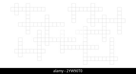 An empty grid template for a 4-word crossword puzzle. to solve ...