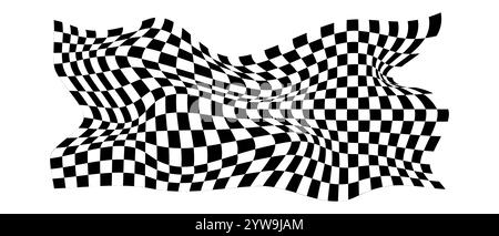 Wavy checkerboard visual distortion illusion. Chess board. Vector ...