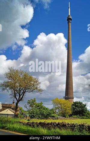 UK, West Yorkshire, Emley Moor Transmitting Station from Little Lepton ...
