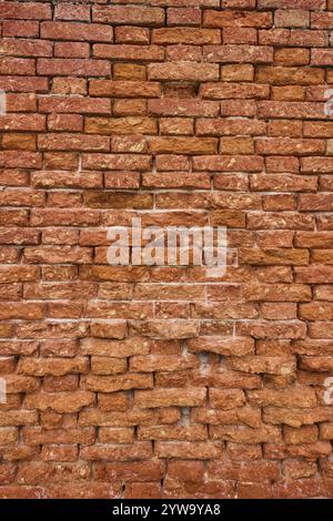 Detail of an old ziggurat wall made of bakestone bricks, Venice Italy ...