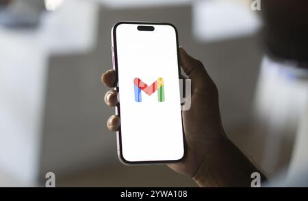 Google product Gmail logo is displaying on smartphone. Gmail is a free ...