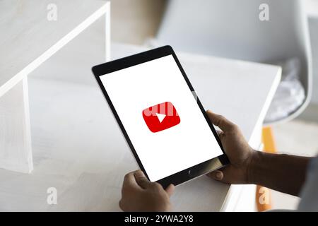 YouTube is a social network designed for uploading videos Stock Photo ...