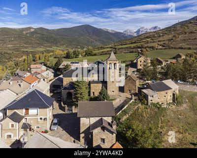 Aerial view of Aisa town with the mountains in the background Stock ...