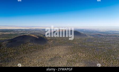 Aerial photograph of Sunset Crater Volcano National Monument, an ...