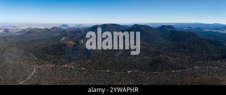 Aerial photograph of Sunset Crater Volcano National Monument, an ...