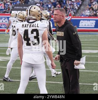New Orleans Saints punter Matthew Hayball (43) warms up before an NFL ...