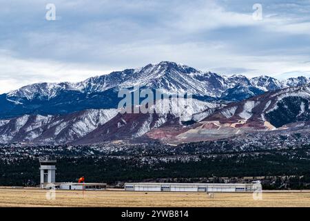 Viewing Davis Airfield from the east with pikes peak in the Background ...
