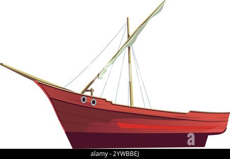 Traditional wooden Sail Boat - Dhow Boat - Stock Illustration as EPS 10 ...
