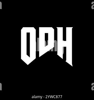 ODH letter logo design for technology company. ODH logo design black ...