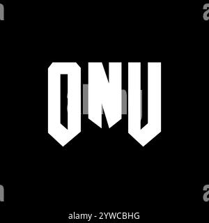 ONU letter logo design for technology company. ONU logo design black ...