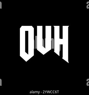 OUH letter logo design for technology company. OUH logo design black ...