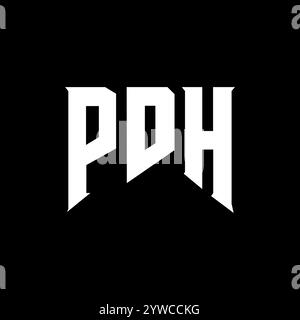 PDH letter logo design for technology company. PDH logo design black ...