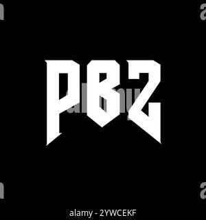 PBZ letter logo design for technology company. PBZ logo design black ...