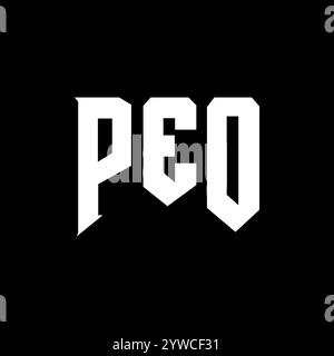 PEO letter logo design for technology company. PEO logo design black ...