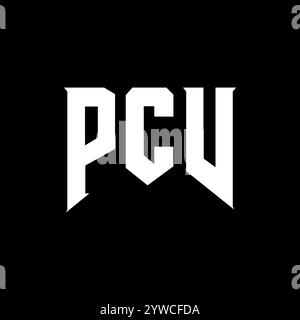 PCV letter logo design for technology company. PCV logo design black ...