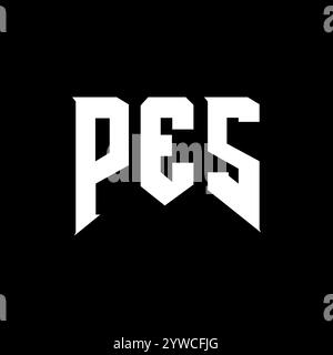 PES letter logo design for technology company. PES logo design black ...