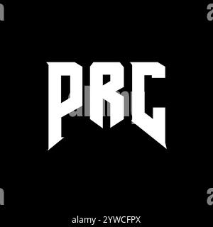 PRC letter logo design for technology company. PRC logo design black ...