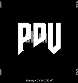 PDU letter logo design for technology company. PDU logo design black ...