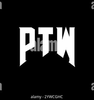 PTW letter logo design for technology company. PTW logo design black ...