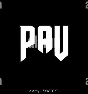 PAU letter logo design for technology company. PAU logo design black ...