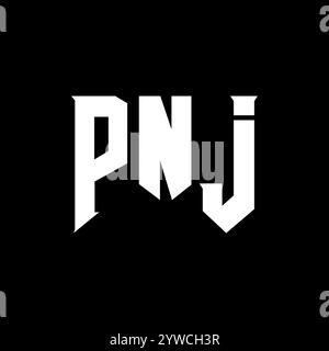 PNJ letter logo design for technology company. PNJ logo design black ...