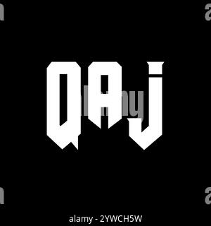 QAJ letter logo design for technology company. QAJ logo design black ...